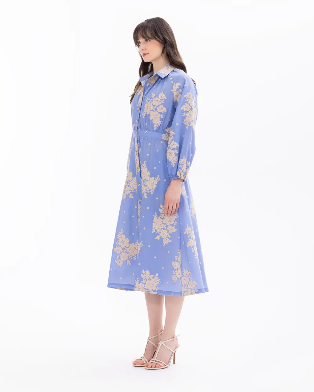 Flower Patterned Buttoned Dress Secilstore