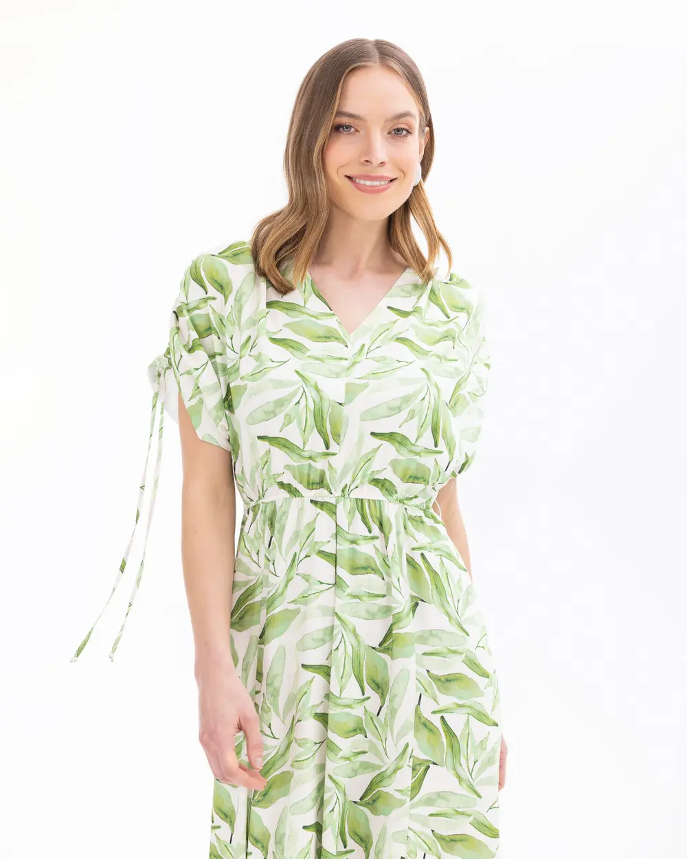 Patterned Elastic Waist Dress Secilstore