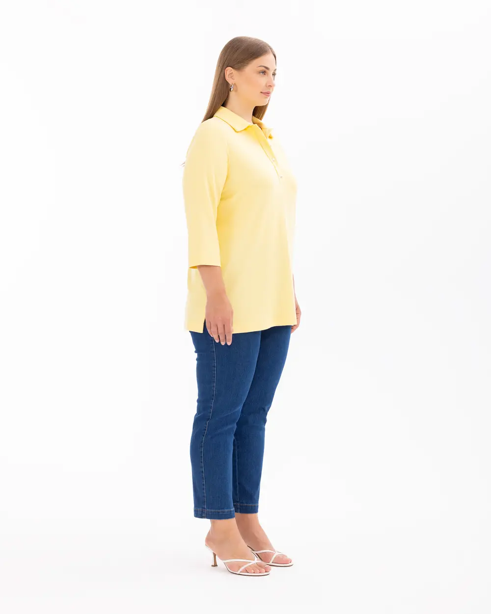 Plus Size Buttoned Basic Blouse Secilstore