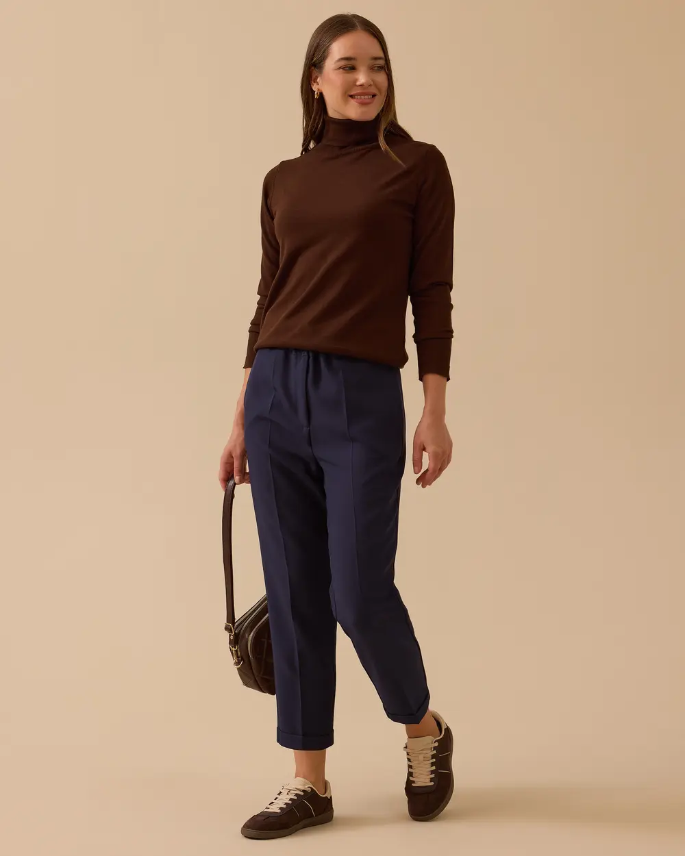 Classic Cut High Waist Ankle Length Pants - SecilStore