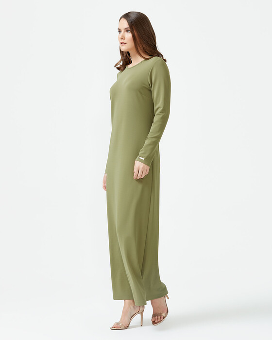 ROUND NECK LONG DRESS - SecilStore