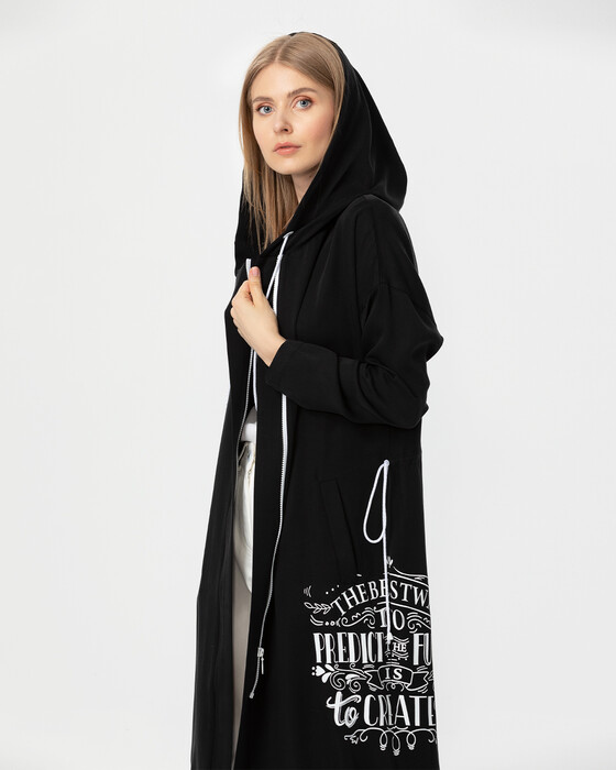 HOODIE CAPE WITH LETTER DETAIL - SecilStore