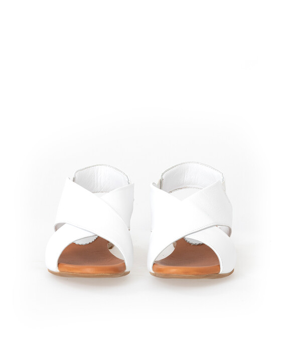 CROSS-STRAP LEATHER SANDALS - SecilStore