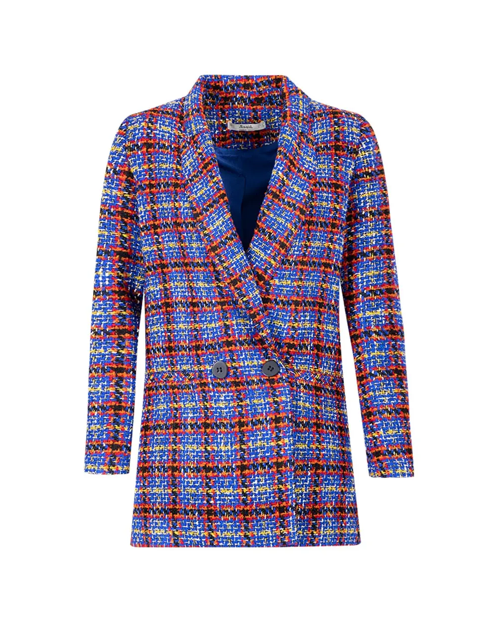 Double Breasted Collar Tweed Jacket Secilstore