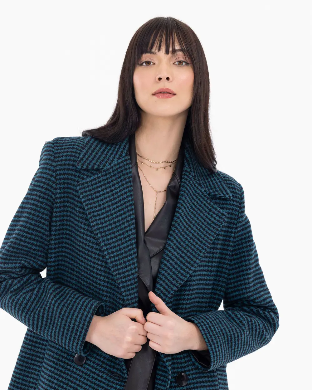 Crowbar Patterned Jacket Collar Coat Secilstore