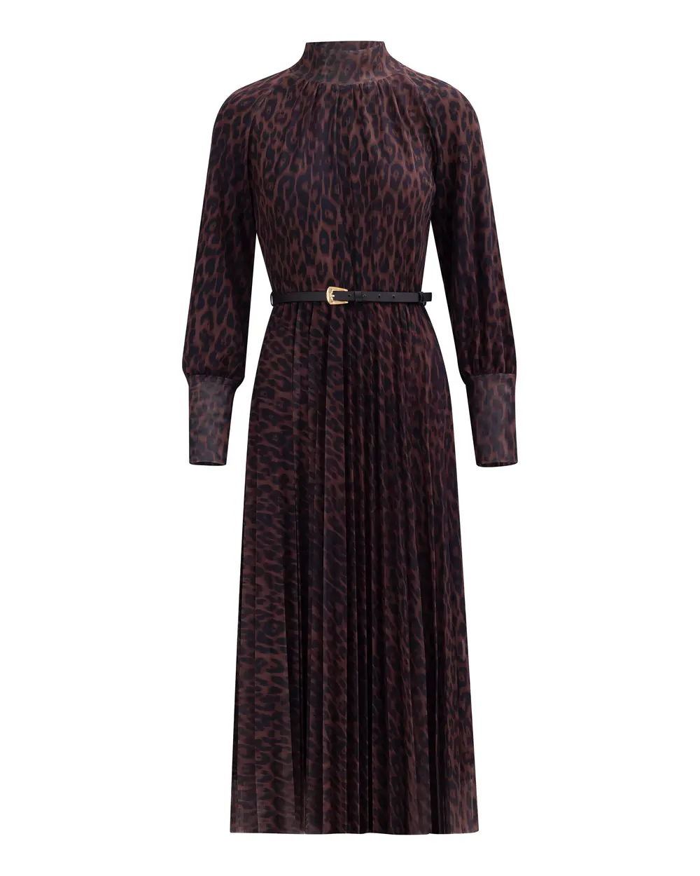 Leopard Print Belted Elastic Waist Dress Secilstore