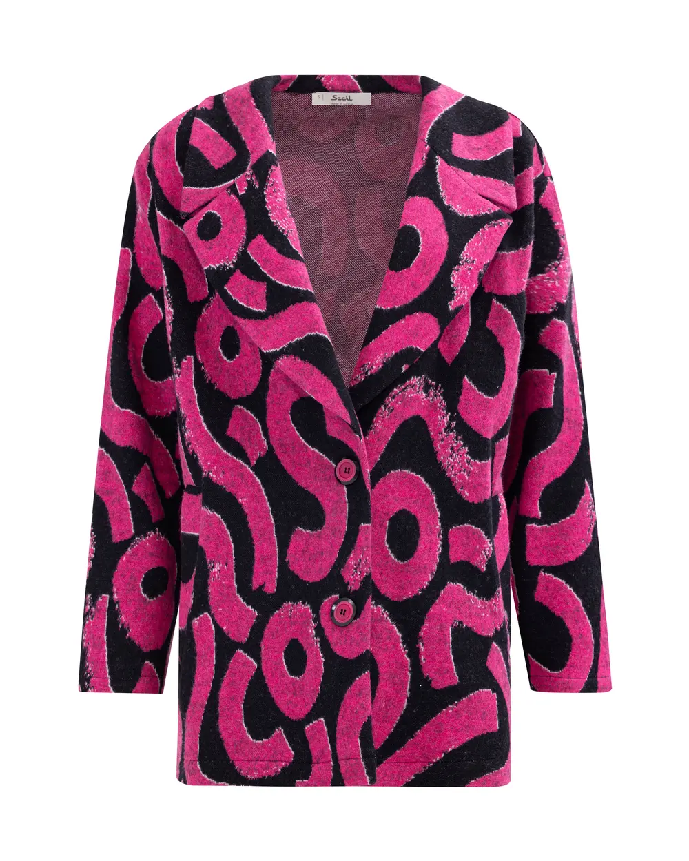 Patterned Double Breasted Collar Jacket Secilstore