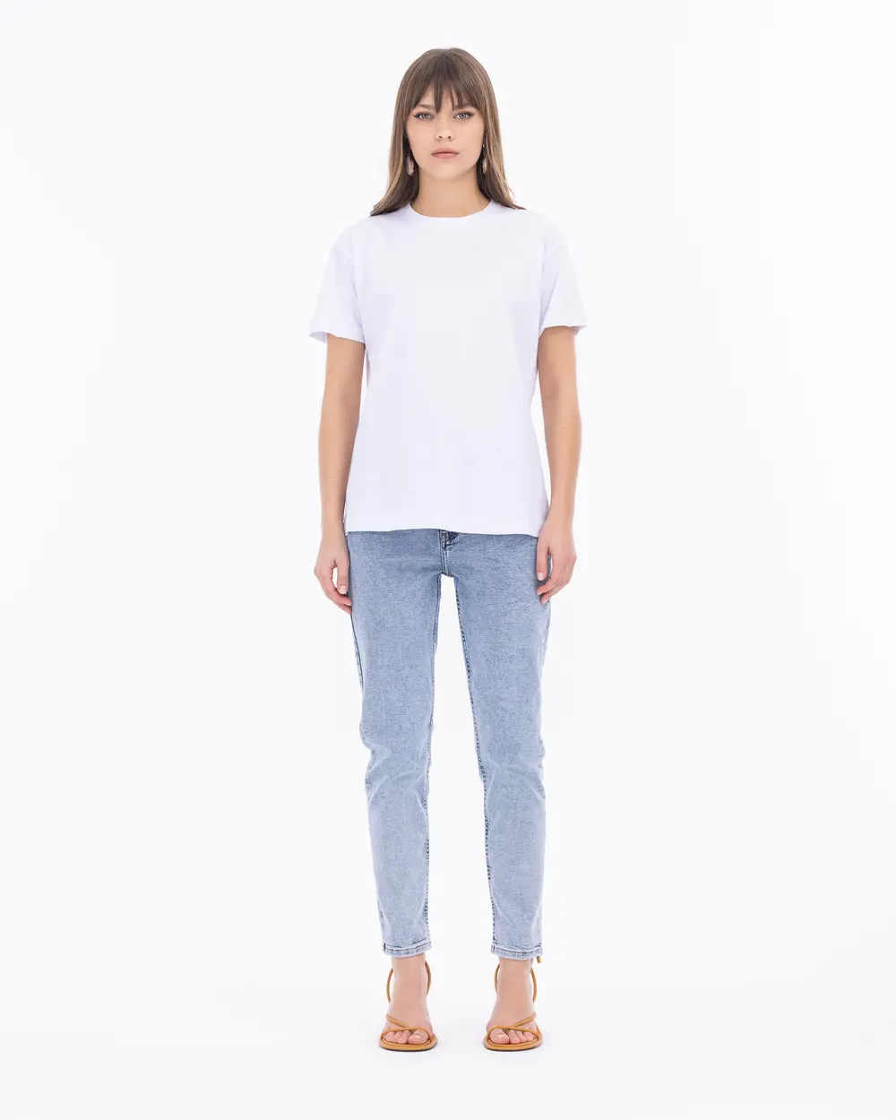 Round Neck Knitted Fabric Basic T Shirt Secilstore