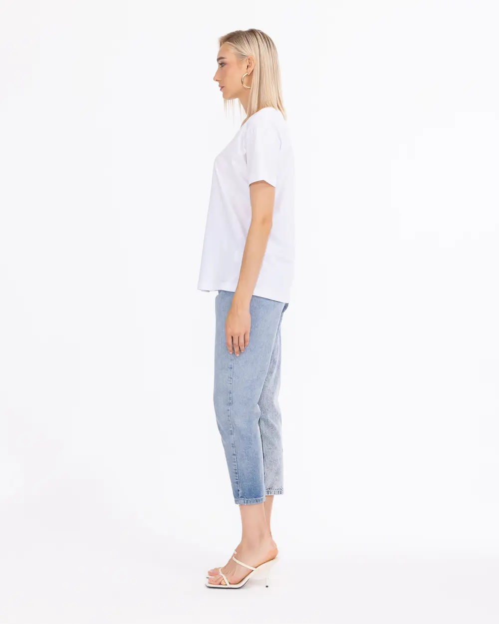 Crew Neck Knitted Fabric Basic T Shirt Secilstore