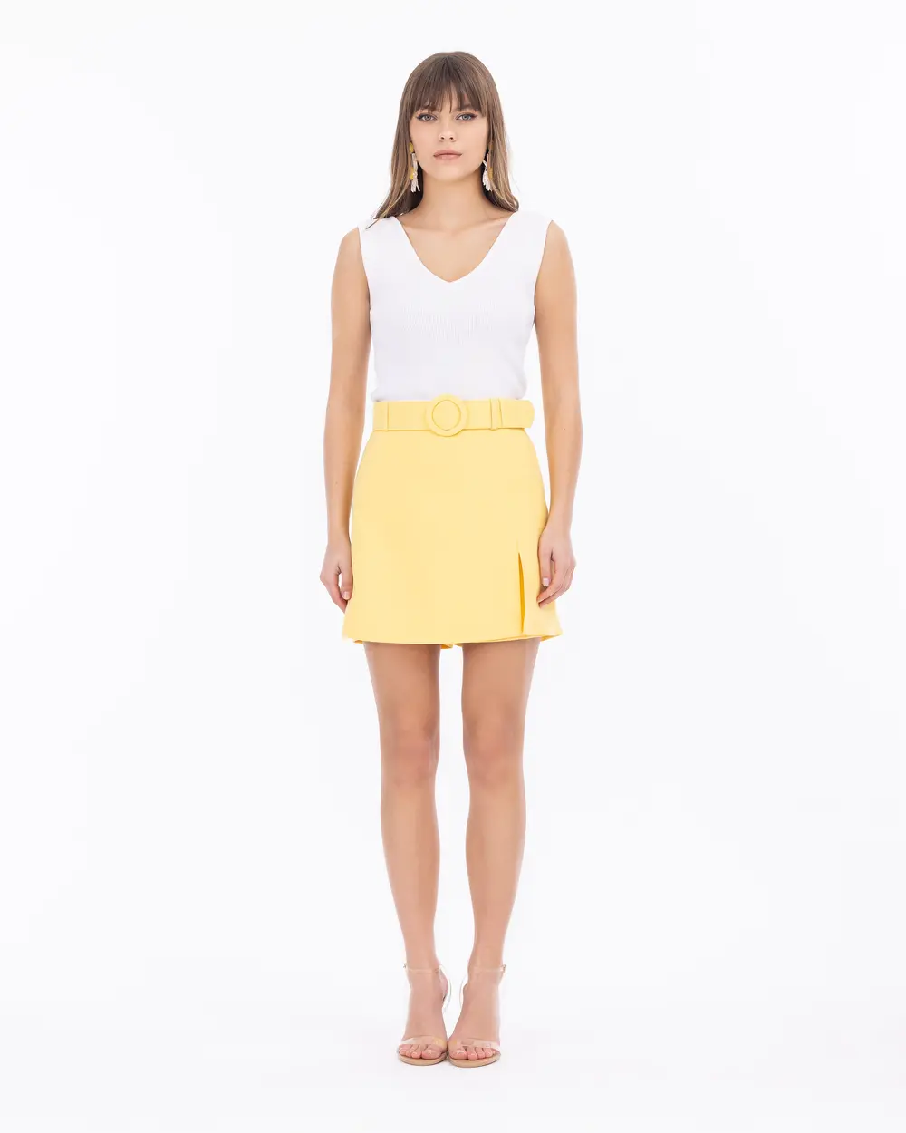 Belted Mini Short Skirt Secilstore