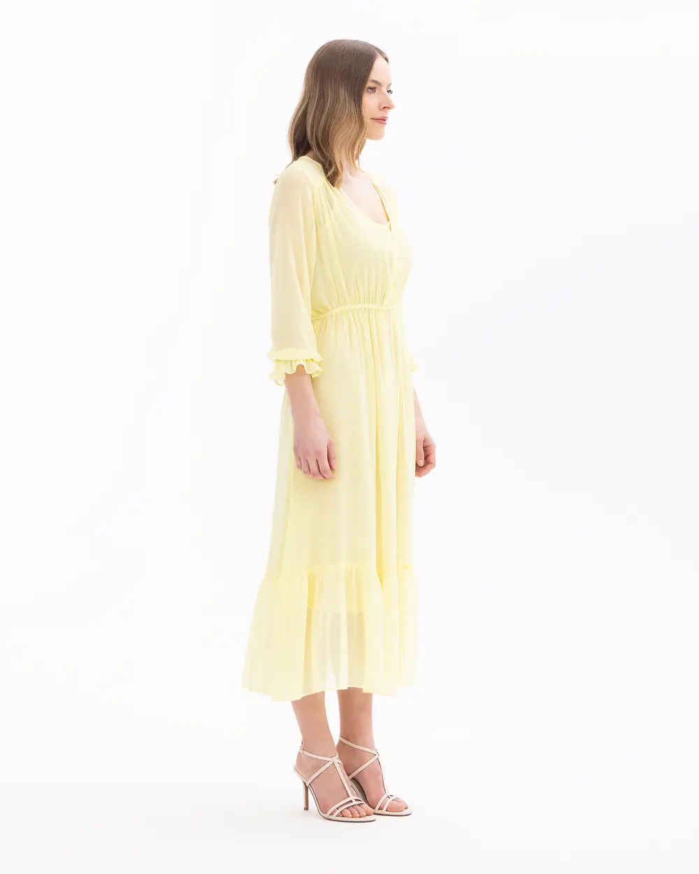 V Neck Dress With Shirred Waist Secilstore