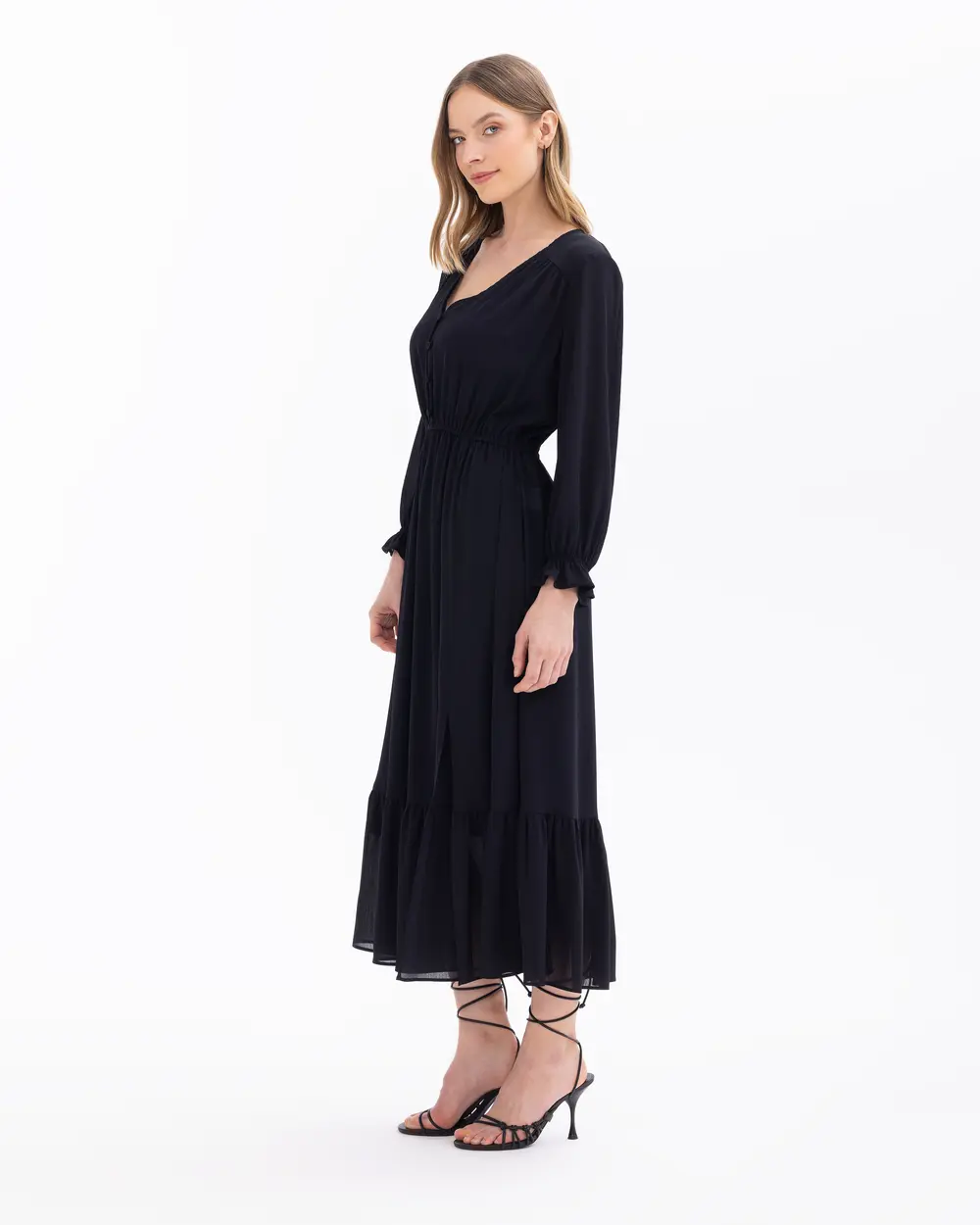 V Neck Dress With Shirred Waist Secilstore