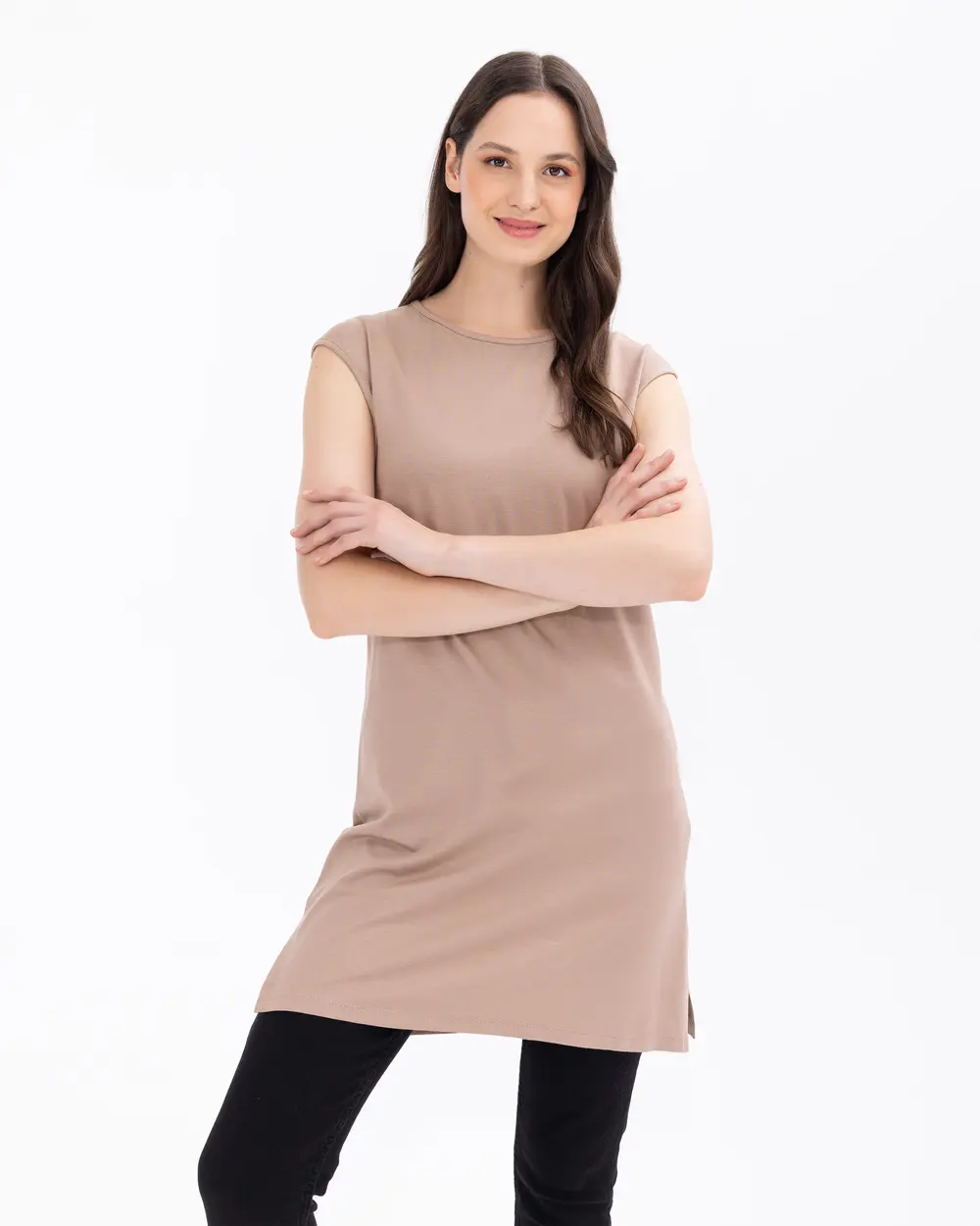 Round-necked Sleeveless Basic T-shirt - SecilStore