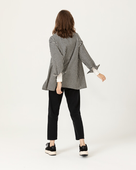 HOUNDSTOOTH CHECK PATTERNED JACKET - SecilStore
