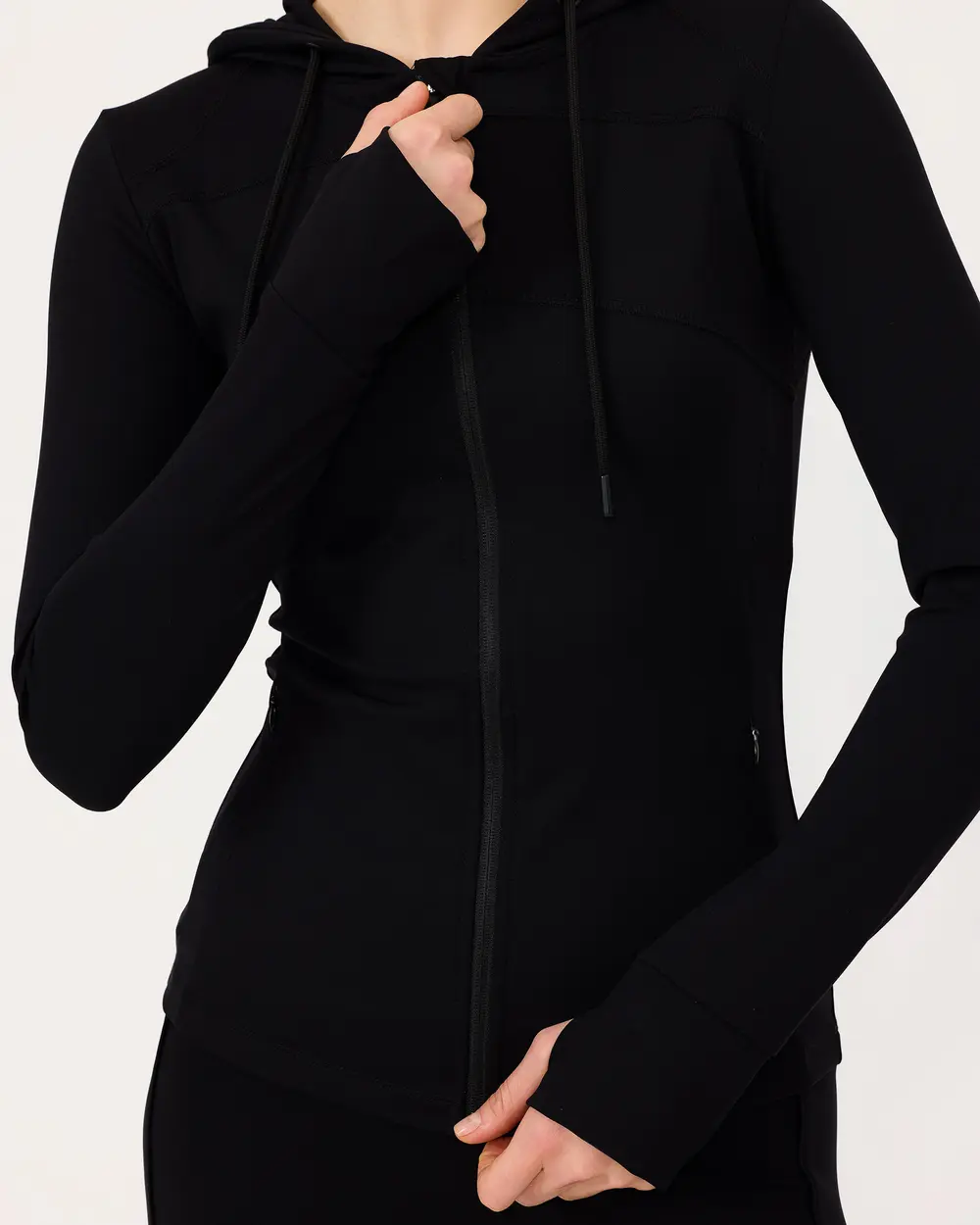 Seamless Thumbhole Hooded Jacket - SecilStore